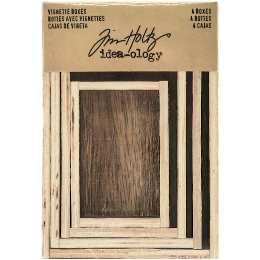 Tim Holtz Idea-ology Wooden Vignette Boxes - 4pcs Brown TH93279 ...