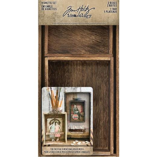 Tim Holtz Idea-ology Vignette Box Set 3pcs - 2 Boxes, 1 Tray TH93782 ...