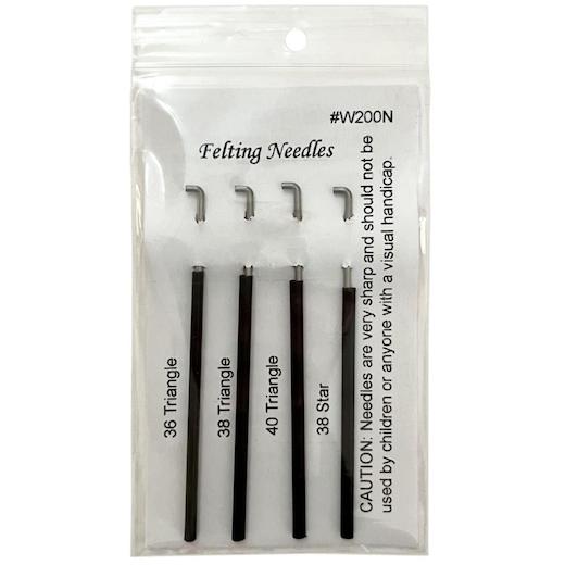 Wistyria Felting Needles 4pcs - Size 36, 38 & 40 Triangle & 38 Star ...