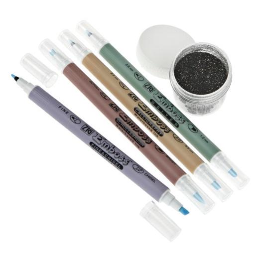 Kuretake ZIG Dual Tip Emboss Pens - 4pcs Set | Buddly Crafts