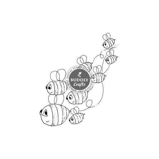 Lilyboo Designs Digital Stamp - Flight Of the Bees | Buddly Crafts