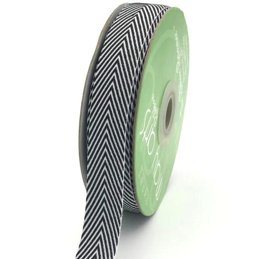 May Arts 20mm (3/4") Chevron Stripe Twill Ribbon 1m - Black 382-34-10 ...