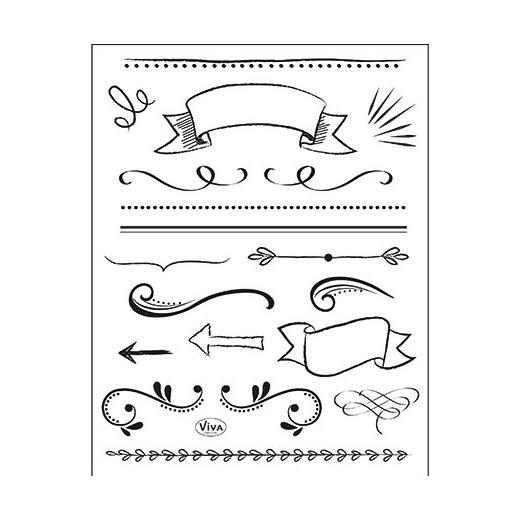Viva Decor A5 Clear Stamps Set - Lettering Elements #170 | Buddly Crafts