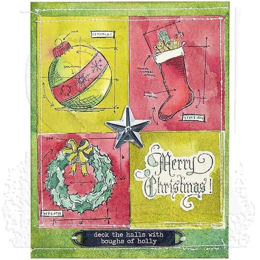 Tim Holtz Cling Rubber Stamps - Mini Blueprints 5 CMS170 | Buddly Crafts