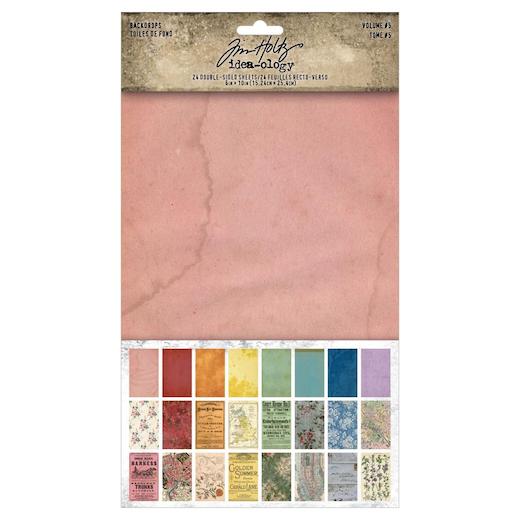 Tim Holtz Idea-ology 6"x10" Backdrops Double-Sided Cardstock 24pcs ...