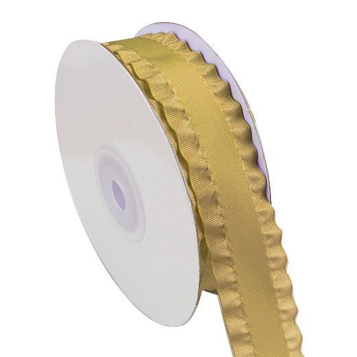 Buddly Crafts 21mm Ruffle Edge Satin Ribbon 2m - Antique Gold 687 ...