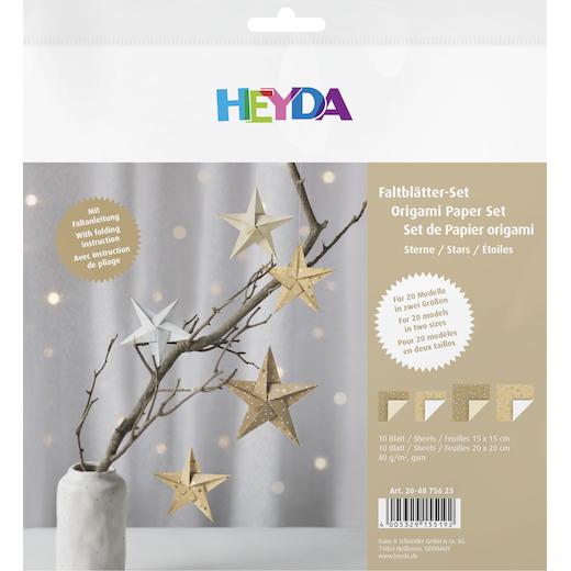 Heyda Stars Origami Paper Folding Set - Natural | Buddly Crafts