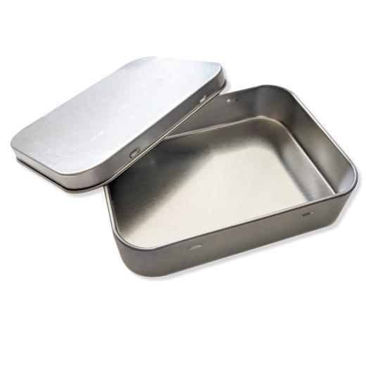 Brushed Metal Storage Tin 80mmx110mm | Buddly Crafts