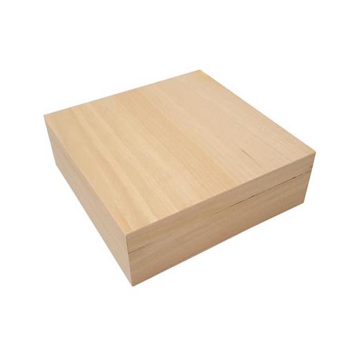 Bare Wood Box 21cm Square 8278 Buddly Crafts