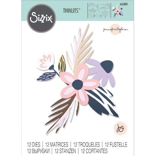 Sizzix Thinlits Die Set 12pcs - Bohemian Florals by Jennifer Ogborn 665881 | Buddly Crafts