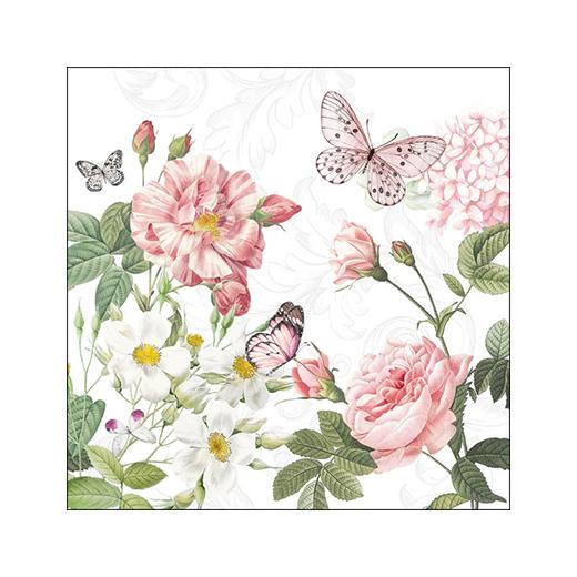 Ambiente 33cm 3-Ply Paper Napkins 20pcs - Amelia White | Buddly Crafts