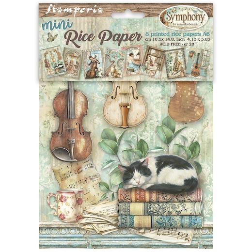 Stamperia A6 Mini Rice Paper 8pcs - Symphony DFSA6X07 | Buddly Crafts