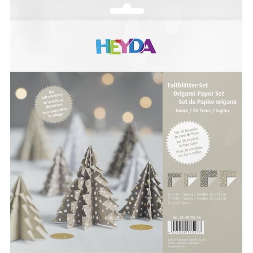 Heyda 3D Fir Trees Origami Paper Folding Set - Stone | Buddly Crafts