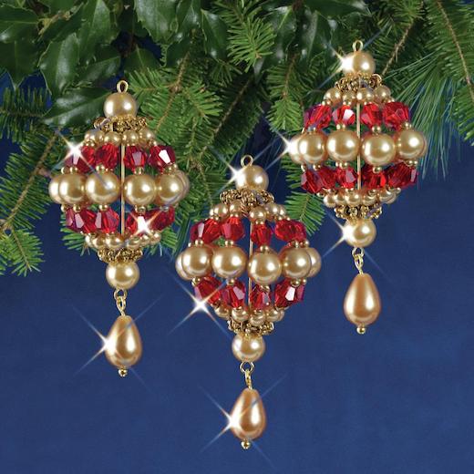 Solid Oak Nostalgic Christmas Ornament Kit Baroque Drops Makes 4 Buddly Crafts