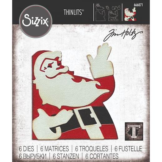 Sizzix Thinlits Die Set 6pcs - Retro Santa by Tim Holtz 666071 | Buddly Crafts