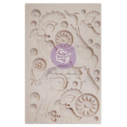 Prima Finnabair 5" x 8" Silicone Mould - Clockwork Sparrows | Buddly Crafts