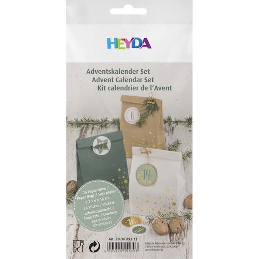 Heyda Advent Calender Gift Bags & Number Stickers 48pcs - 180 x 97 x ...