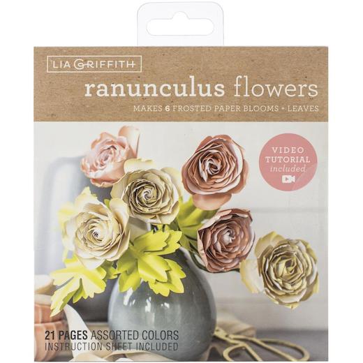 Lia Griffith 6"x6" Die-Cut Frosted Paper Stack - Makes 6 Ranunculus ...