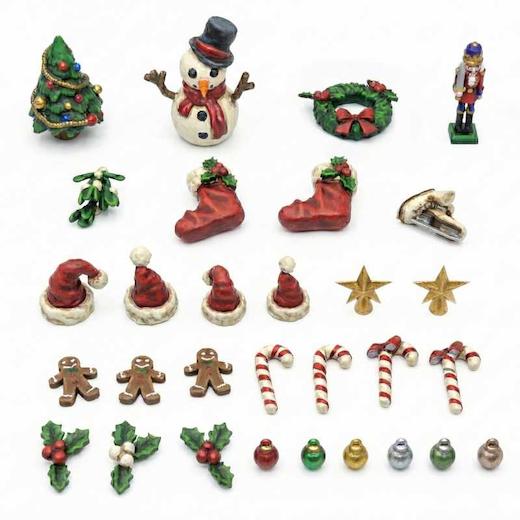 Green Stuff World 3D Printed Resin Bits - Christmas Decorationst 1:48-1 ...