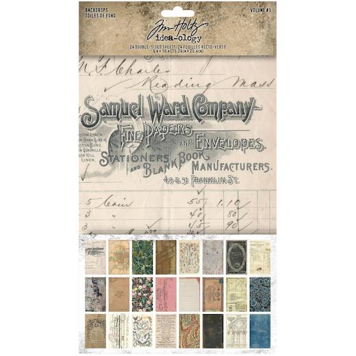 Tim Holtz Idea-ology 6"x10" Backdrops Double-Sided Cardstock 24pcs ...