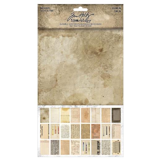 Tim Holtz Idea-ology 6"x10" Backdrops Double-Sided Cardstock 24pcs ...