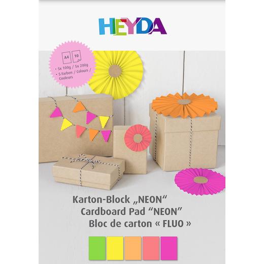 Heyda A4 Neon Paper & Card Pad 10pcs 5 Colours | Buddly Crafts