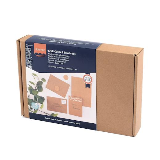 Florence A6 Cards, Envelopes & Stickers Set - 50 sets - Kraft | Buddly ...