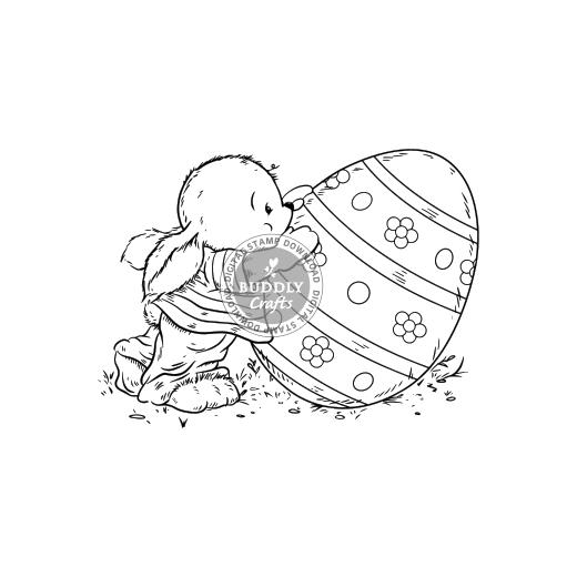 Pachela Studios Digital Stamp - Toby Tumble's Easter Egg | Buddly Crafts