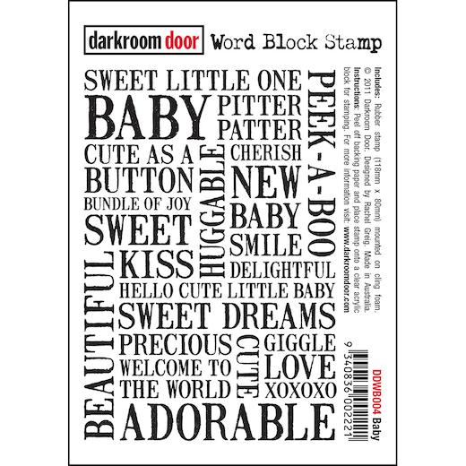 Darkroom Door Word Block Rubber Stamp - DDWB004 Baby | Buddly Crafts