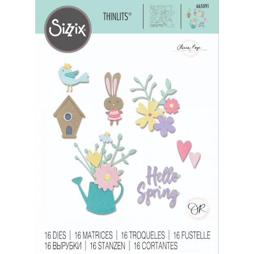Sizzix Thinlits Die Set 16pcs - Hello Spring 665091 | Buddly Crafts