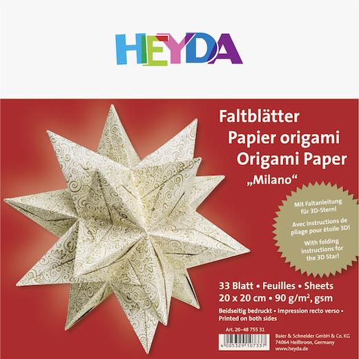 Heyda 3D Star Origami Paper Folding Set - 20 x 20cm Chamois/Gold ...