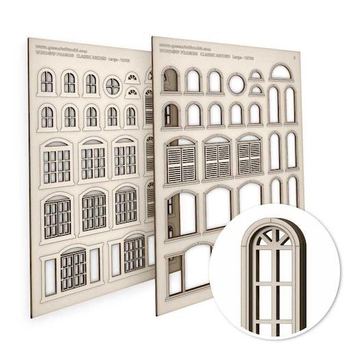 Green Stuff World Miniature Windows Scale 1/48 - 1/35 - Arched Classic ...