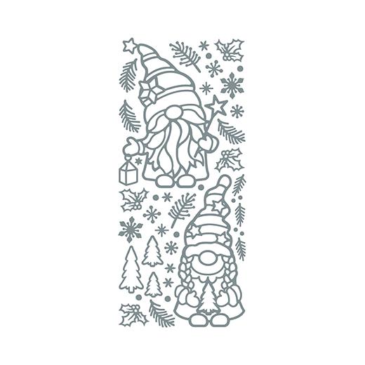 JEJE Peel Off Stickers - Gnome Christmas Trees Silver | Buddly Crafts