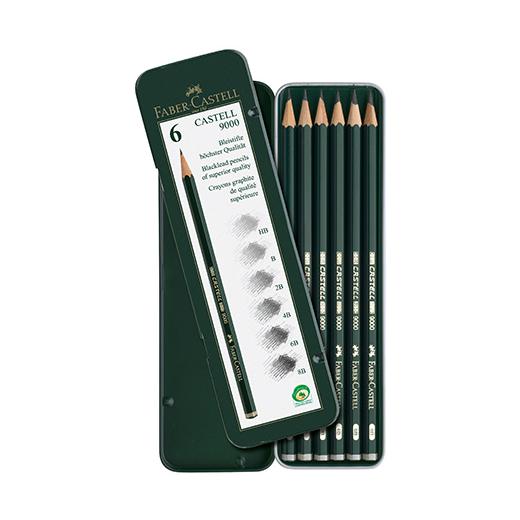 Faber-Castell Castell 9000 Graphite Pencil Design Set 6pcs | Buddly Crafts