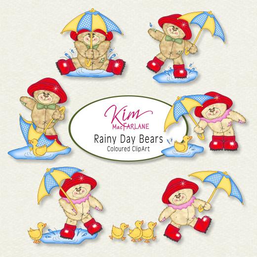 Kim's ClipArt - Rainy Day Bears | Buddly Crafts