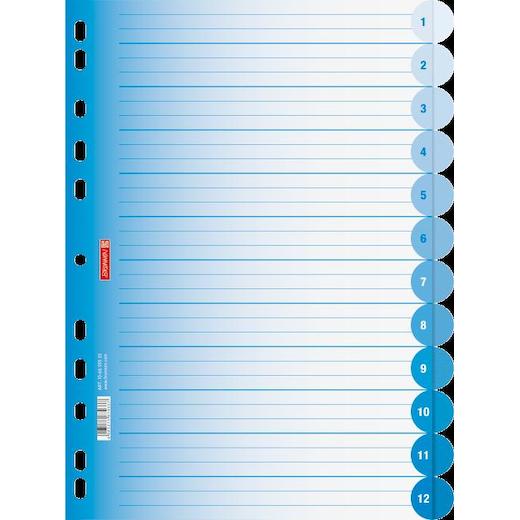 Brunnen A4 Ring Binder Index 12pcs - Color Code Blank Azur 10-66 595 33 ...