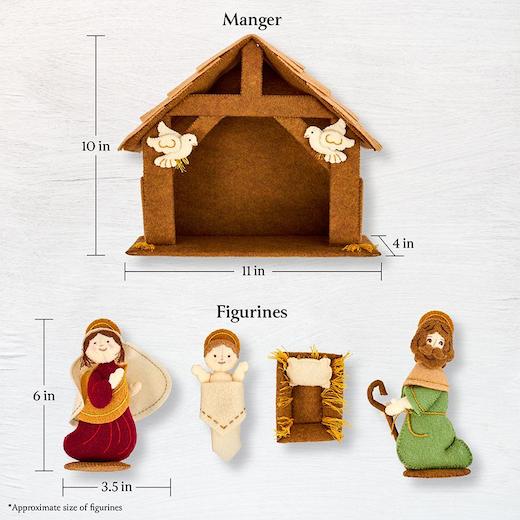 Bucilla 3-D Felt Applique Kit Set of 5 - Holy Family Nativity Scene ...