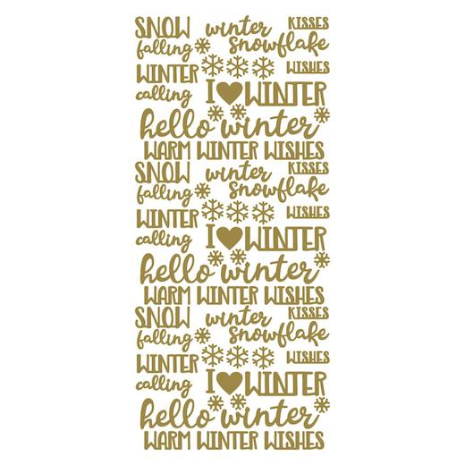 JEJE Peel Off Stickers - Winter Words Gold 566700 | Buddly Crafts