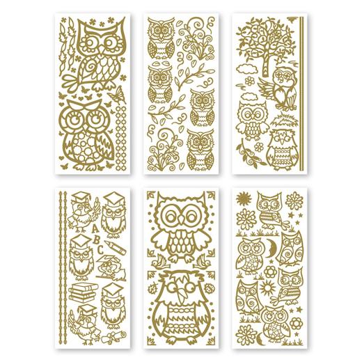JEJE Peel Off Stickers 6pcs - Owls 3.9903 | Buddly Crafts