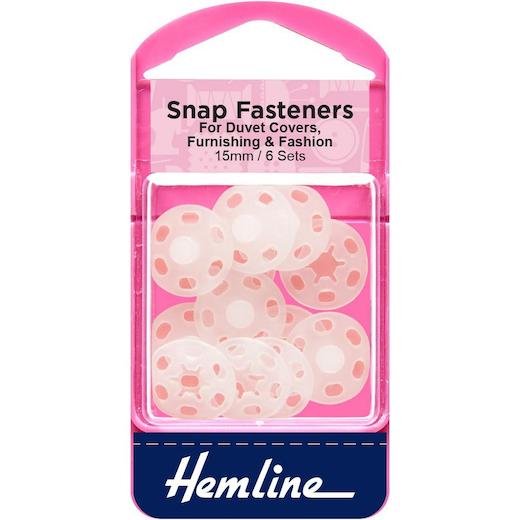 Hemline Snap Fasteners - 15mm Plastic H424 | Buddly Crafts
