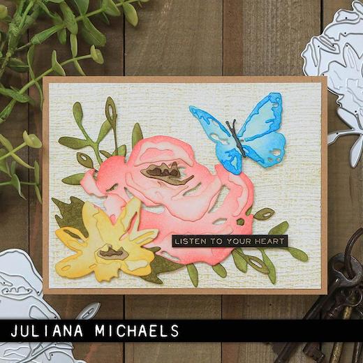 Sizzix Thinlits Die Set 4pcs - Brushstroke Flowers #4 by Tim Holtz 665849 | Buddly Crafts