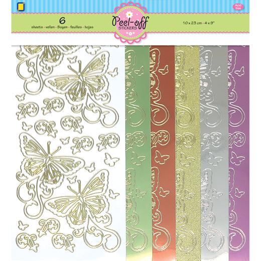 JEJE Peel Off Stickers 6pcs - Butterflies 3.9937 | Buddly Crafts