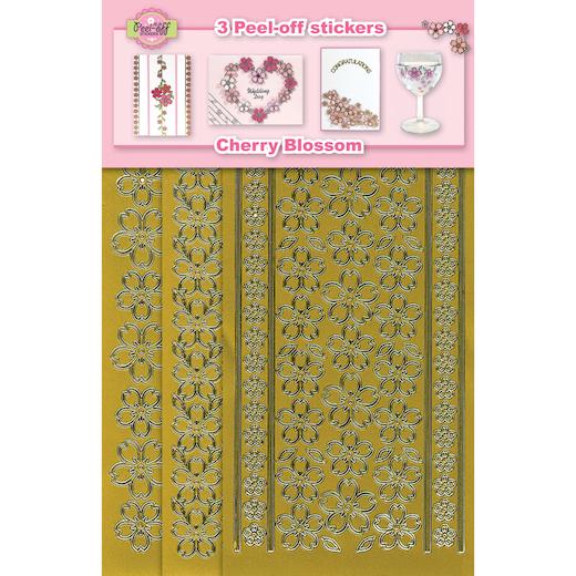 JEJE Peel Off Stickers 3pcs - Cherry Blossom Gold 3.9450 | Buddly Crafts