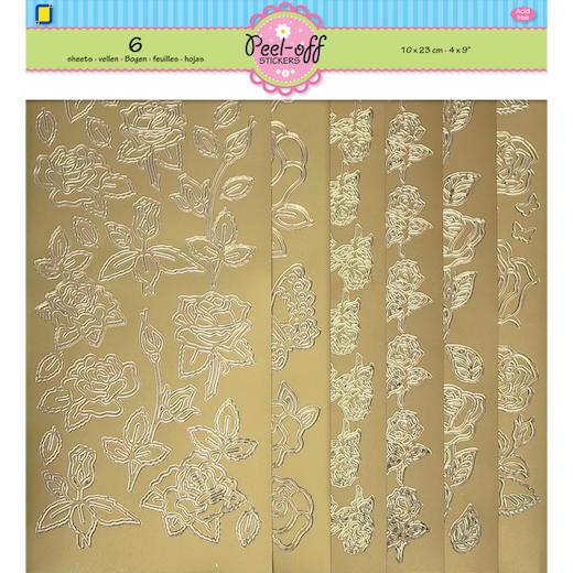 JEJE Peel Off Stickers 6pcs - Roses Gold 3.9918 | Buddly Crafts
