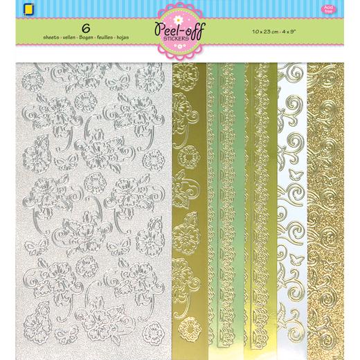 JEJE Peel Off Stickers 6pcs - Flowercorners, Borders & Swirls 3.9935 ...