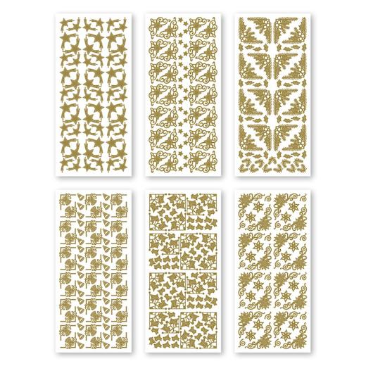 JEJE Peel Off Stickers 6pcs - Christmas Corners Gold 3.9913 | Buddly Crafts