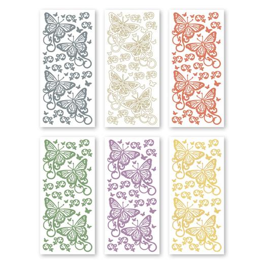 JEJE Peel Off Stickers 6pcs - Butterflies 3.9937 | Buddly Crafts