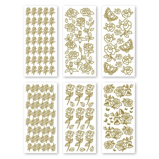 JEJE Peel Off Stickers 6pcs - Roses Gold 3.9918 | Buddly Crafts