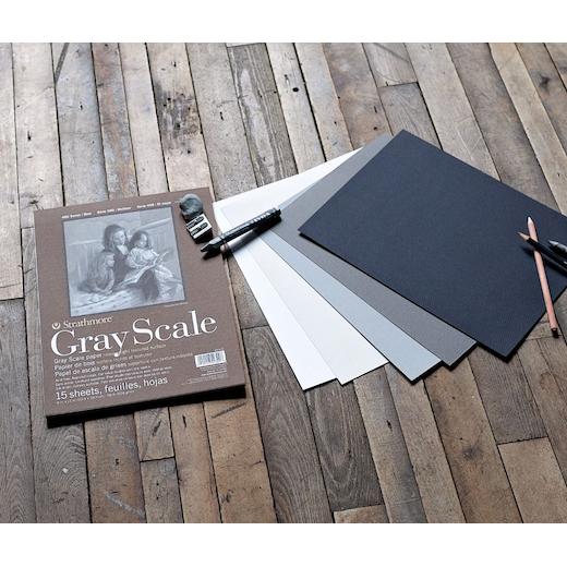 Strathmore 400 Series Gray Scale Paper Pad 9"x12" - 15 Sheets Assorted ...