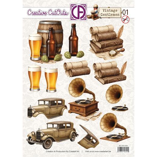 Creatief Art A4 CutOuts Cardtoppers Sheet - Vintage Gentlemen 01 ...